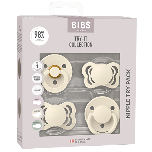 Køb Bibs Pacifiers Try-It Collection Size 1 Ivory (4 stk)
